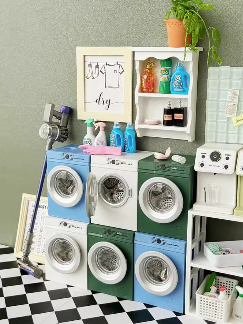 1:6 Scale Miniature Rotary Washing Machine Water Dispenser Model Dollh ...